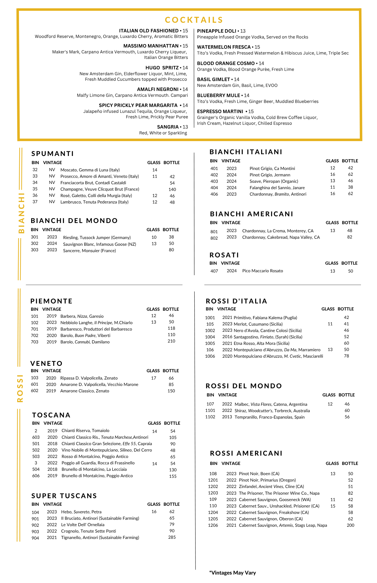 Menu - massimo